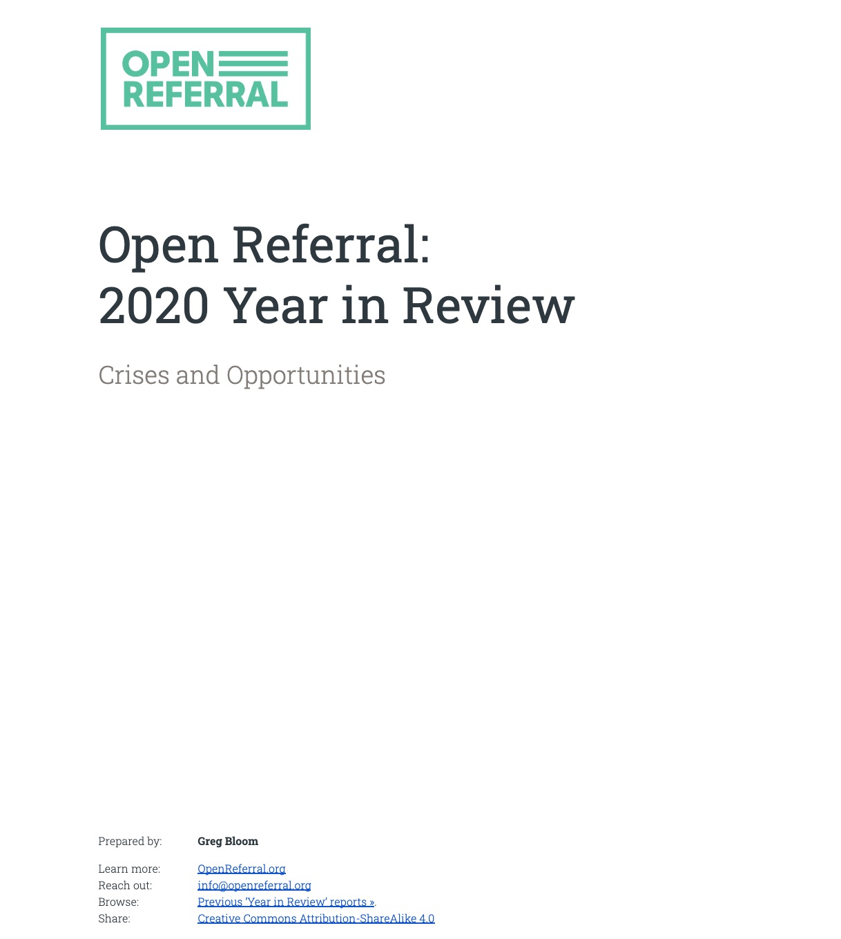 Open Referral’s 2020 Year in Review – Open Referral